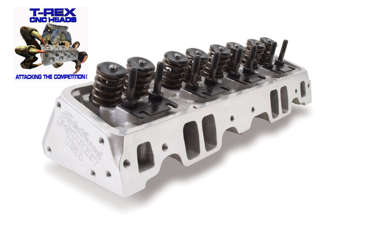 TREX SBC EDELBROCK E-STREET CNC HEADS 5000 69CC F/T| T-Rex Racing Engines